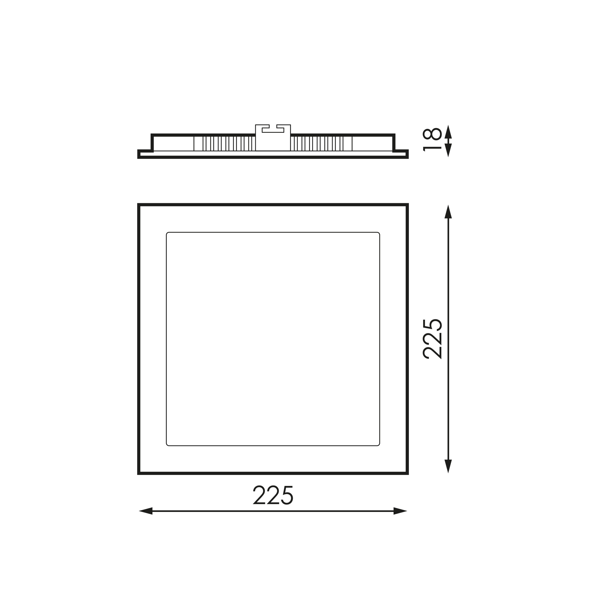 BRENO SQ BLANCO 18W 830 230V - Prilux