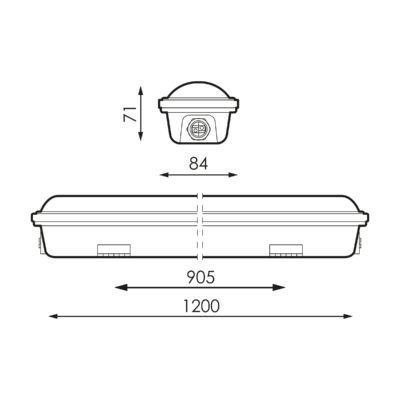 DACIL SWITCH CCT 840-865 40W/1200MM IP65 EMERGENCI - Prilux