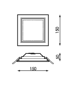 KENTAU AVANT SQ 9W 840 220-240V BLANCO - Prilux